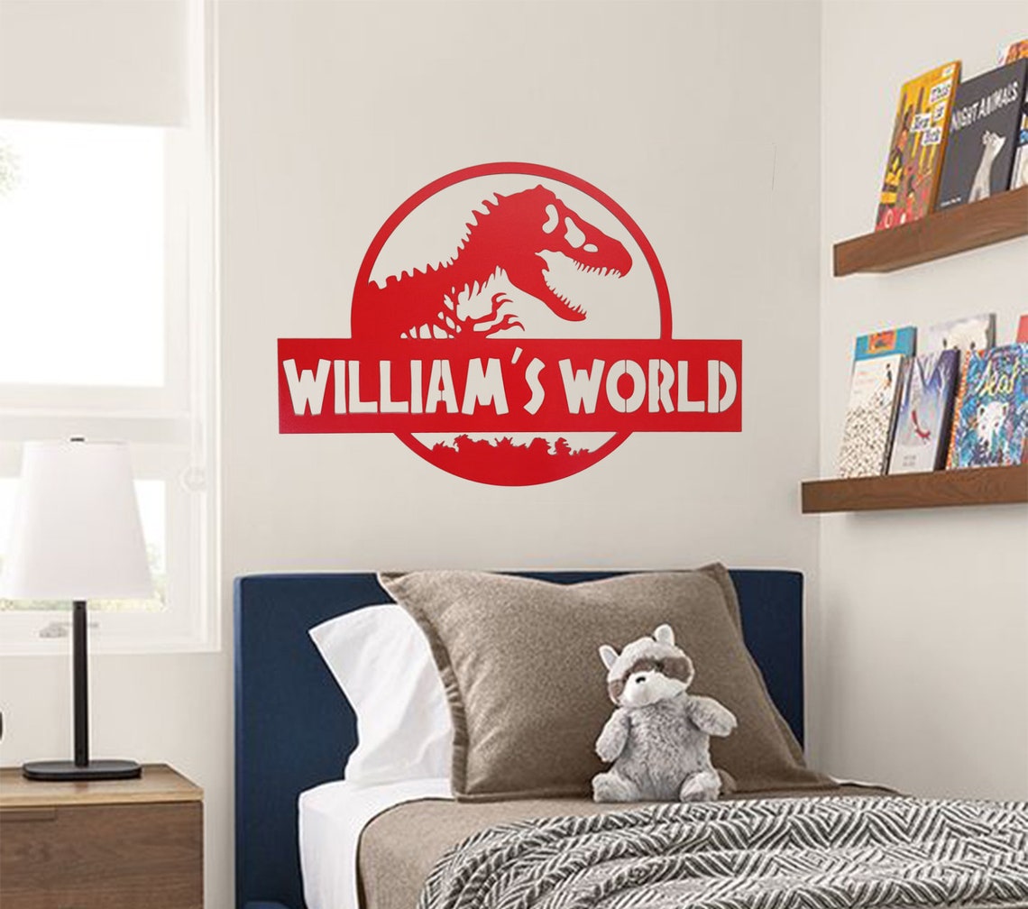 Jurassic World Wooden Wall Sign Dinosaur Name Sign - Etsy