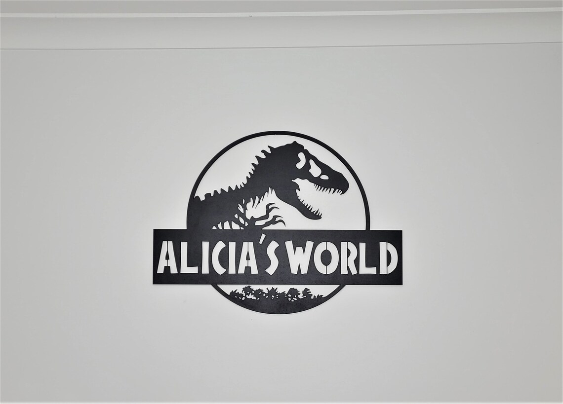 Jurassic World Wooden Wall Sign Dinosaur Name Sign - Etsy