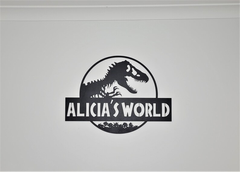 Jurassic World Wooden Wall Sign Dinosaur Name Sign - Etsy