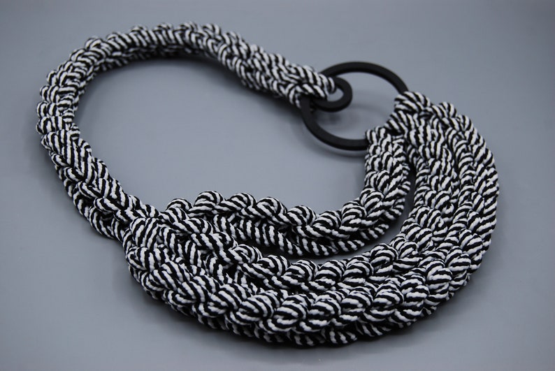 Boho Rope Braided Necklace African Knotted Collar Black Rope - Etsy