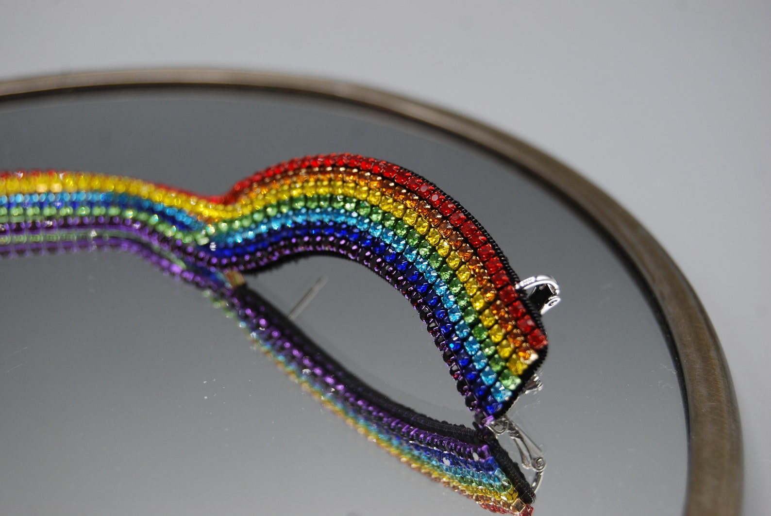 Long Dangle Crystal One Ear Earring Unicorn Rainbow Mane - Etsy