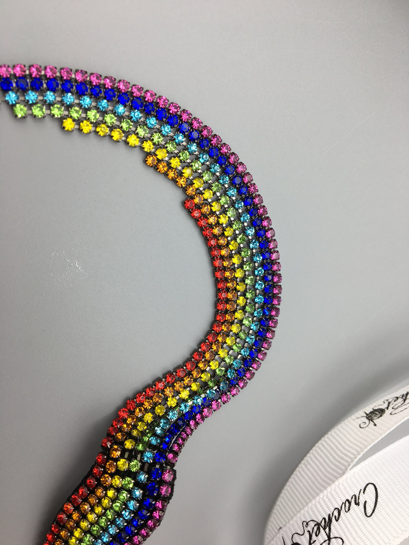 Long dangle crystal one ear earring unicorn rainbow mane | Etsy