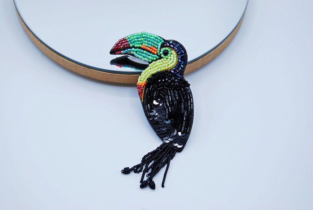 Tukan Perlen Brosche Vogel Schmuck, Tropischer Tukan Vogel, Pailletten ...
