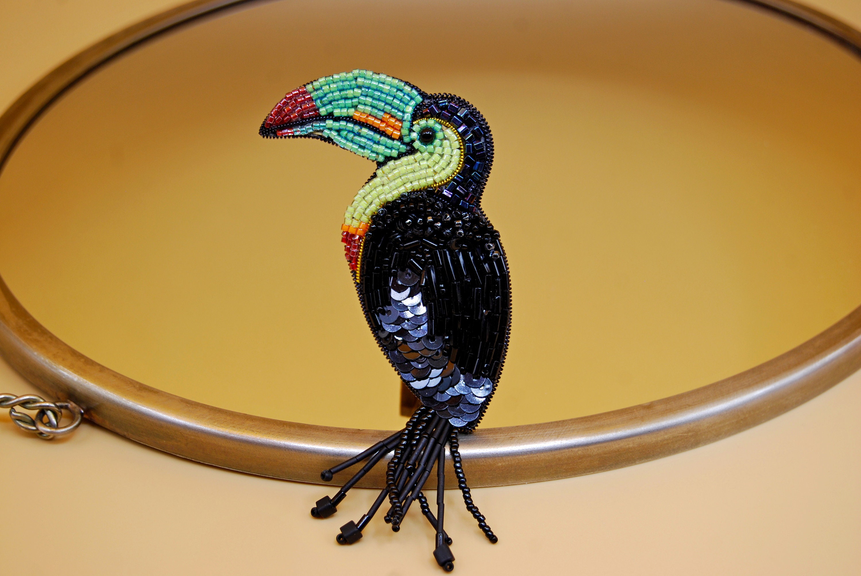 Toucan Beaded Brooch Bird Jewelry Tropical toucan bird | Etsy