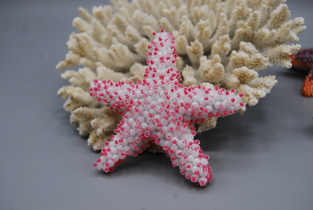 Starfish Brooch, Nautical Accessory, Beach Wedding Pin, Ocean Beaded ...