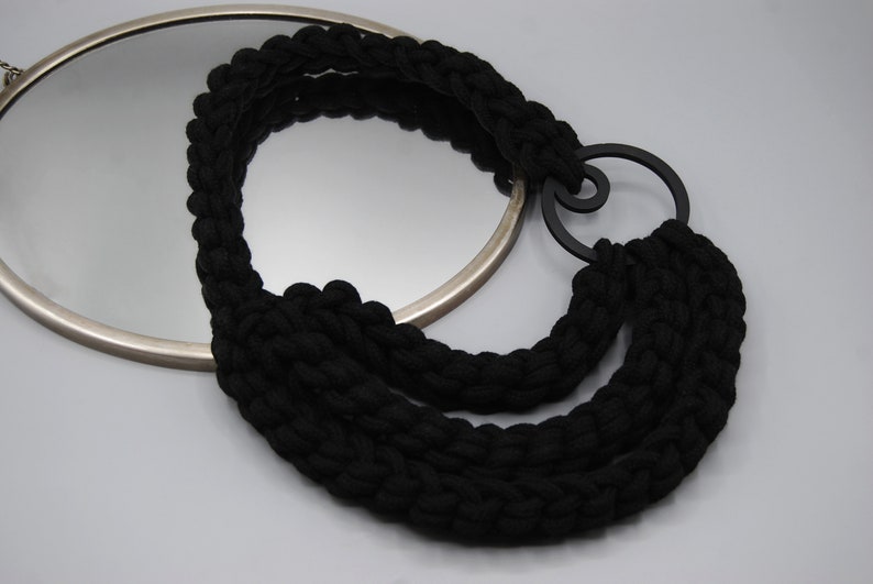 Boho Rope Braided Necklace African Knotted Collar Black Rope - Etsy