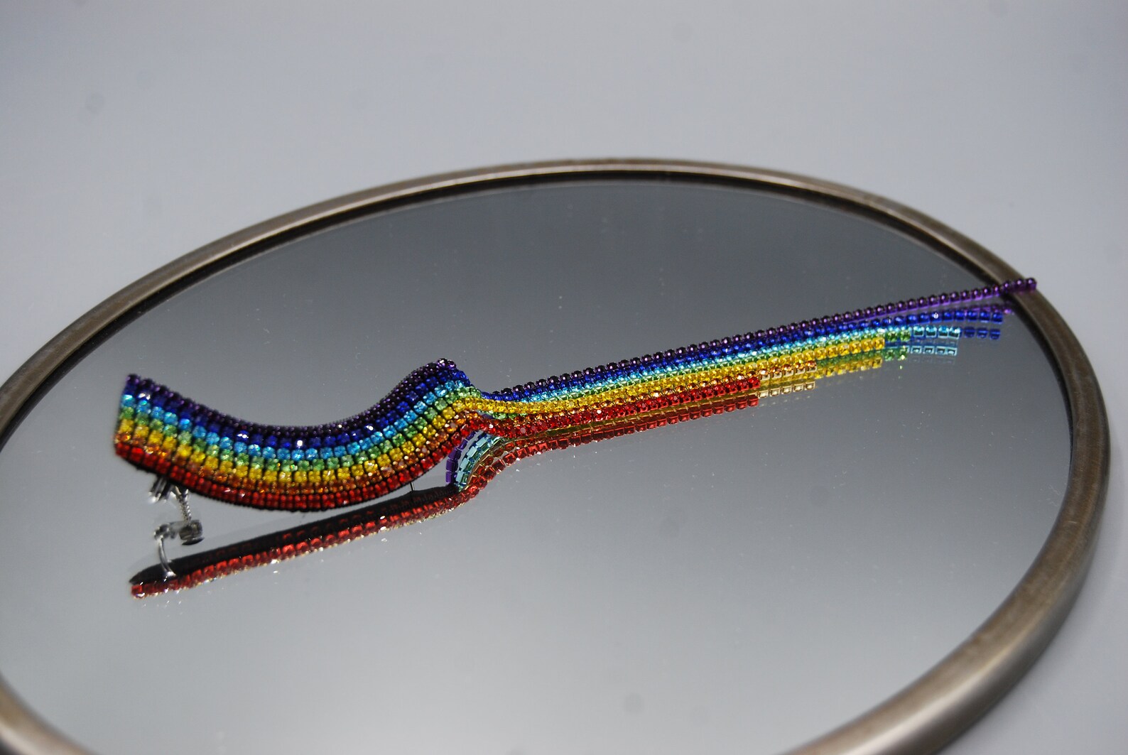 Long Dangle Crystal One Ear Earring Unicorn Rainbow Mane - Etsy