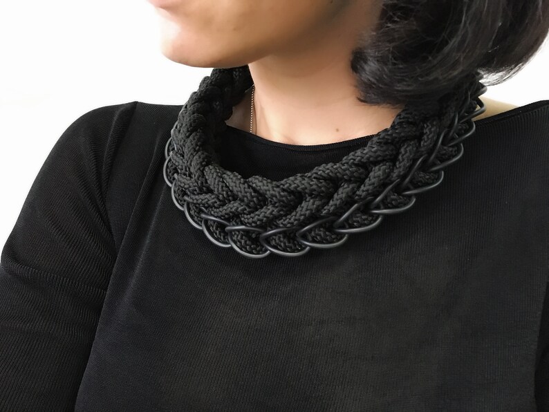 Braided Rope Cord Necklace Oversized Chunky Textile Jewelry - Etsy