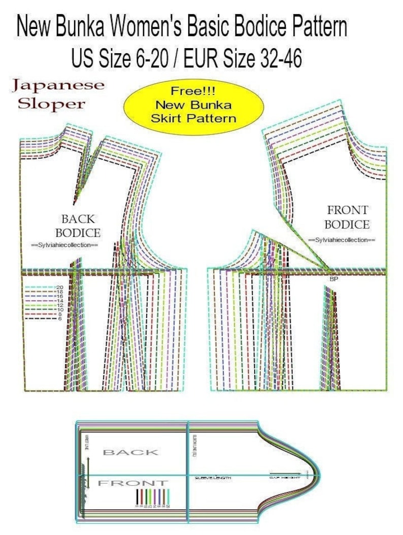 New Bunka Women's Basic Bodice Block - Etsy