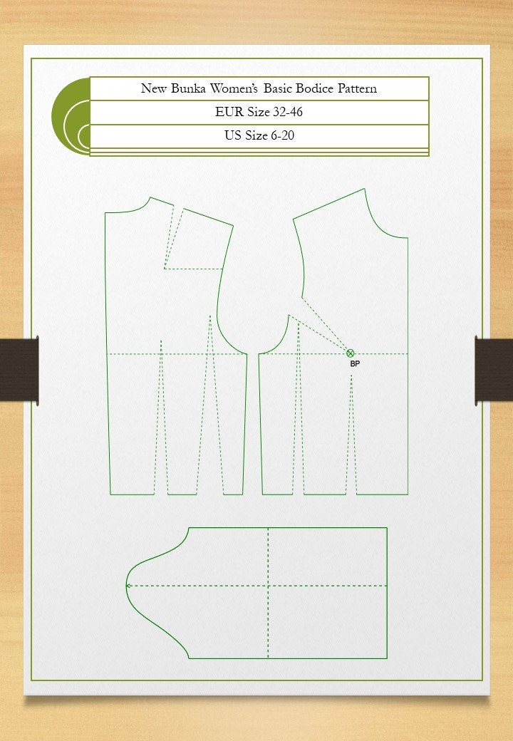 New Bunka Women's Basic Bodice Block - Etsy UK