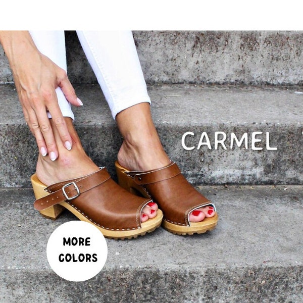 Leather Clogs With Ankle Strap - Etsy