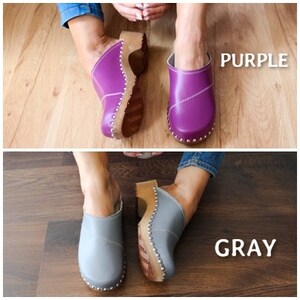 Leather Clogs With Studs Wooden Clogs Women Clogs Shoes With Studs ...