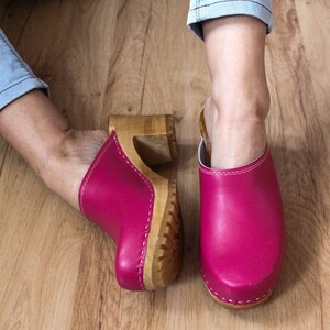 Leather clogs sandals Wooden clogs swedish clogs Handmade | Etsy