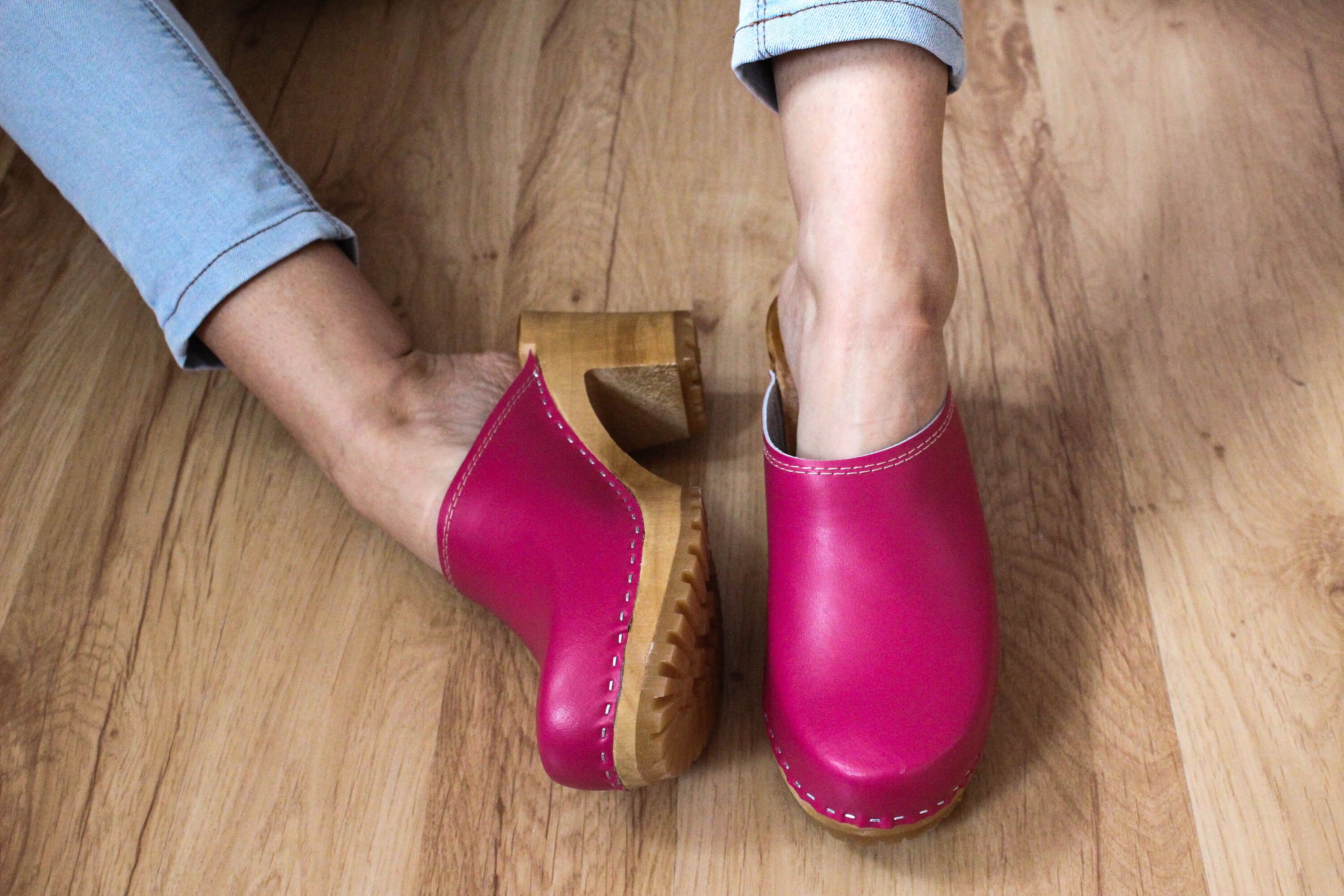 Leather clogs sandals Wooden clogs swedish clogs Handmade | Etsy