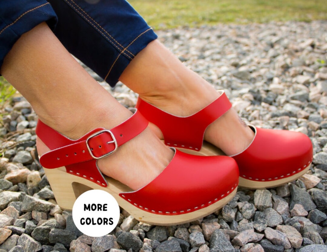 Leather Clogs Clog Sandals Wooden Clogs Wooden Sole Shoes Swedish Clogs ...