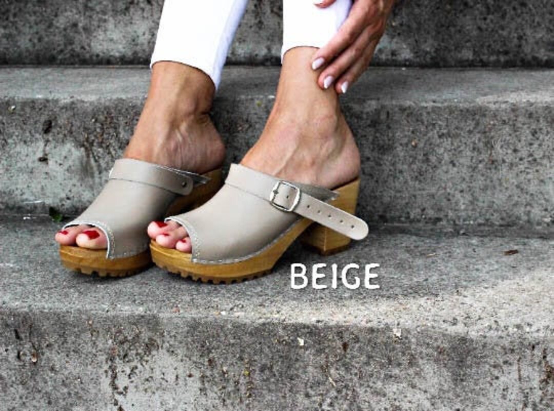 Open Toe Clogs Sandals With Belt for Women Troentorp Sole Lnatural ...
