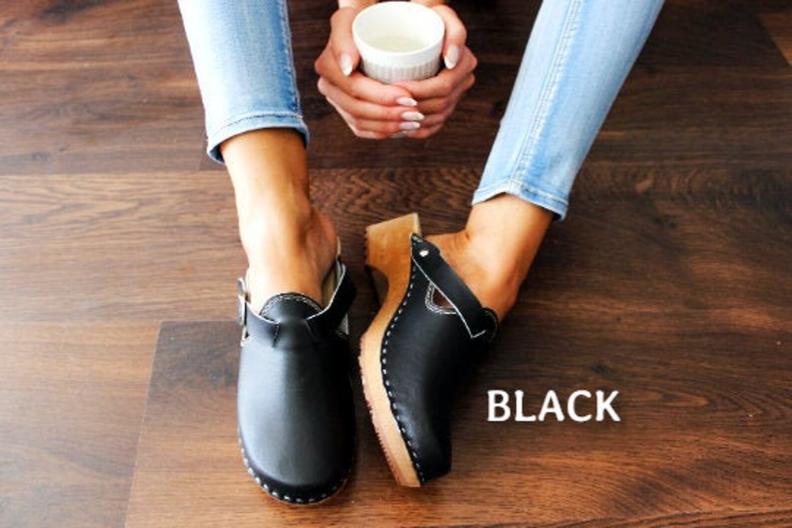 Leather Clogs Black Sandals Handmade Sandals Wooden Clogs - Etsy