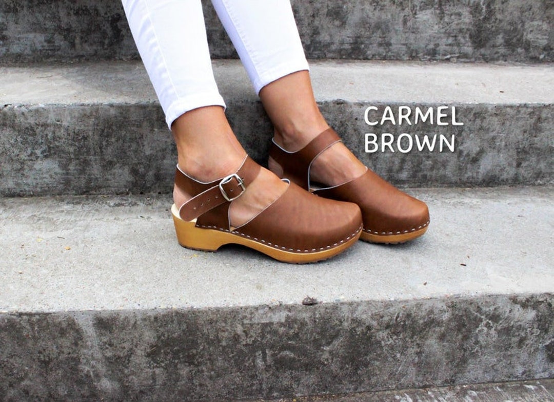 Braune Frauen Clogs Leder Frauen Schuhe Leder Clogs Clog Frauen bro6n ...