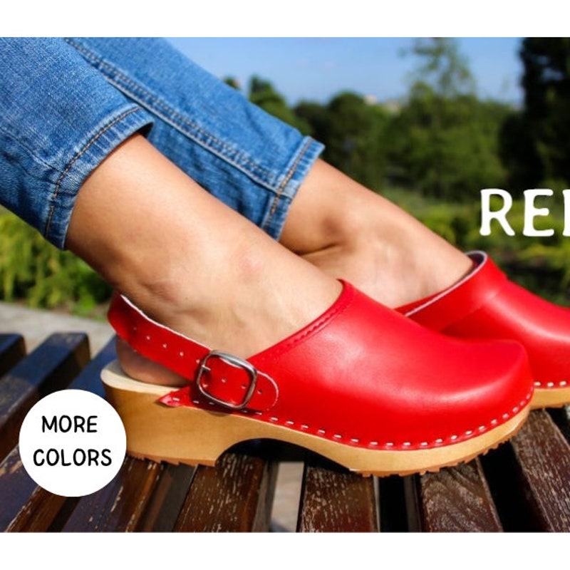 Red Clogs - Etsy