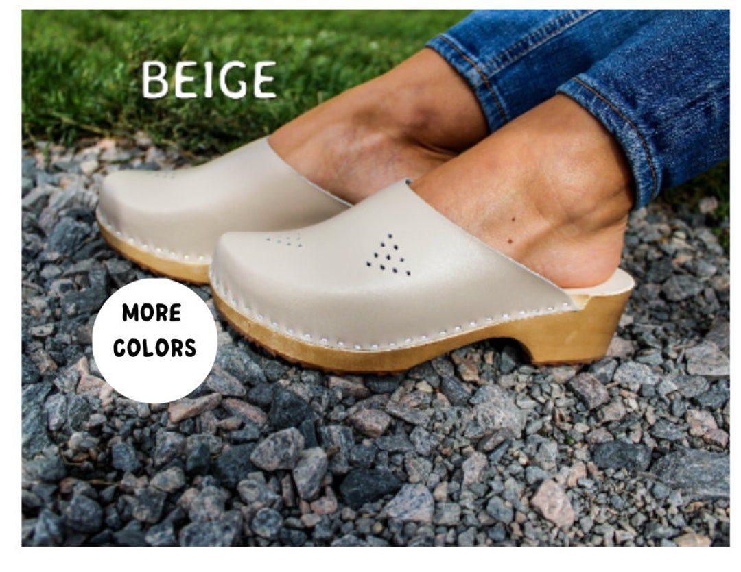 Clogs for Men Women Clogs Low Heel Shoes Wide Fit Clogs Women Leather ...