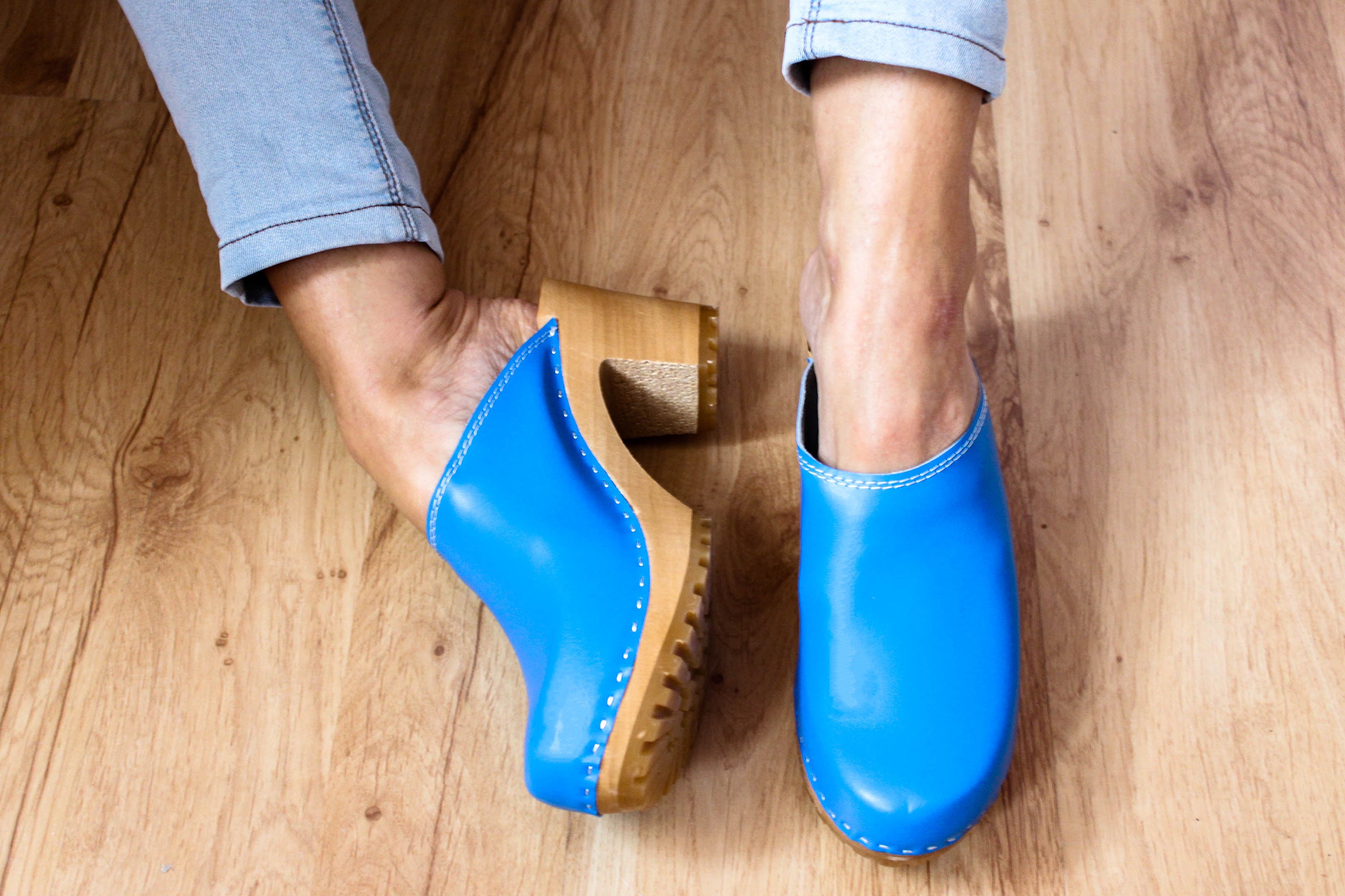 Leather clogs sandals Wooden clogs swedish clogs Handmade | Etsy