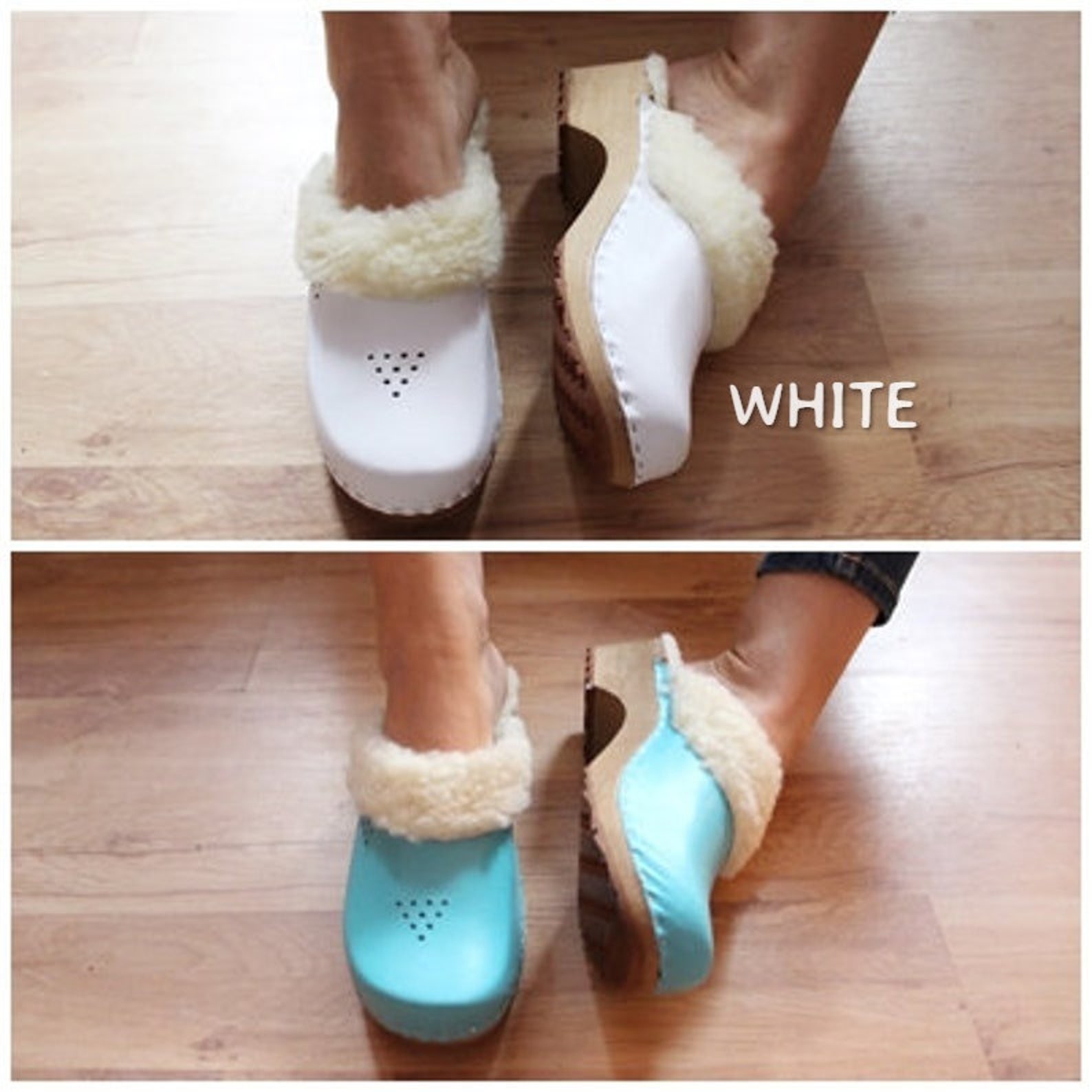 Swedish Clogs With Fur Wooden Clogs for Men Women Clogs - Etsy