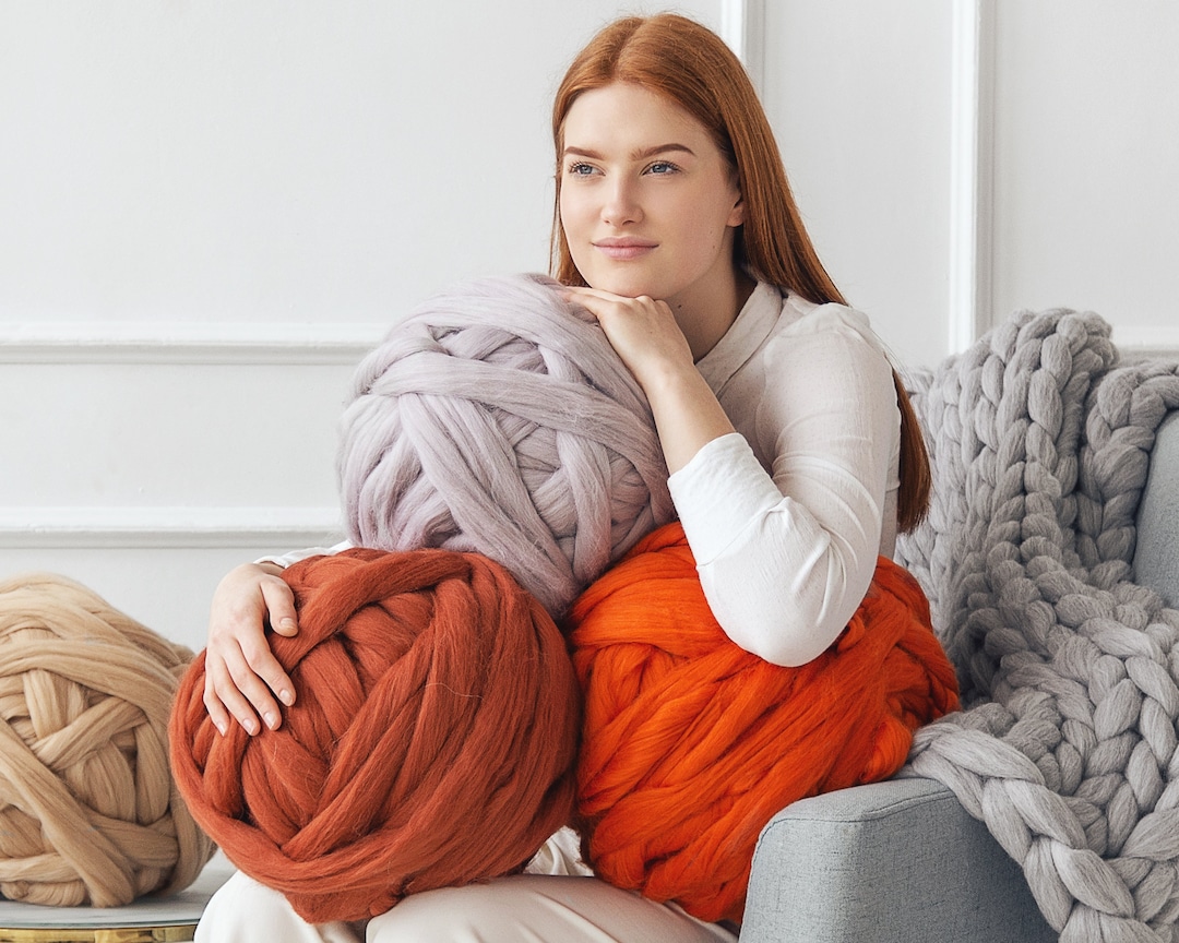 Super Bulky 100% Merino Wool Yarn: Chunky Knit DIY - Etsy