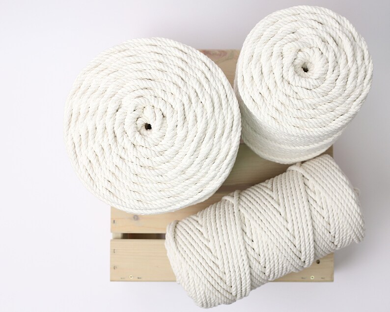 5.5mm Macrame Rope: 3-strand Natural Cotton Cord - Etsy