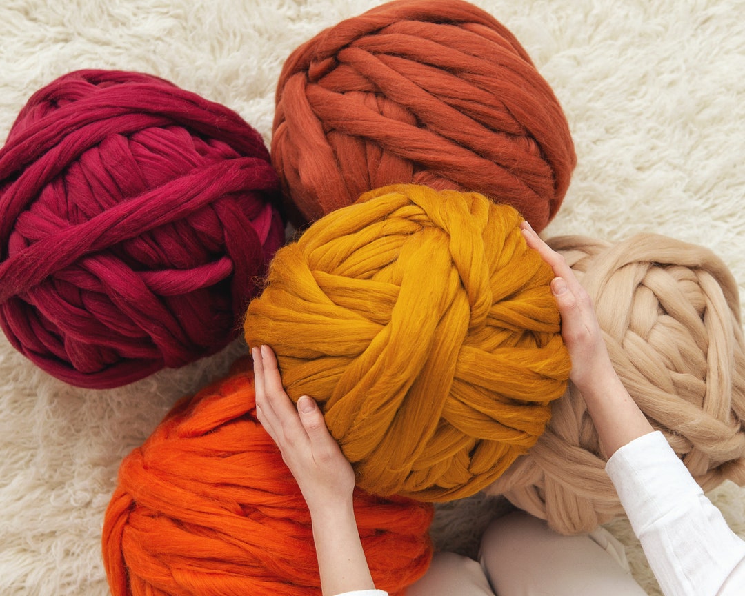 Chunky Yarn 100% Merino Wool Giant Yarn - a Perfect Jumbo Weight Yarn ...