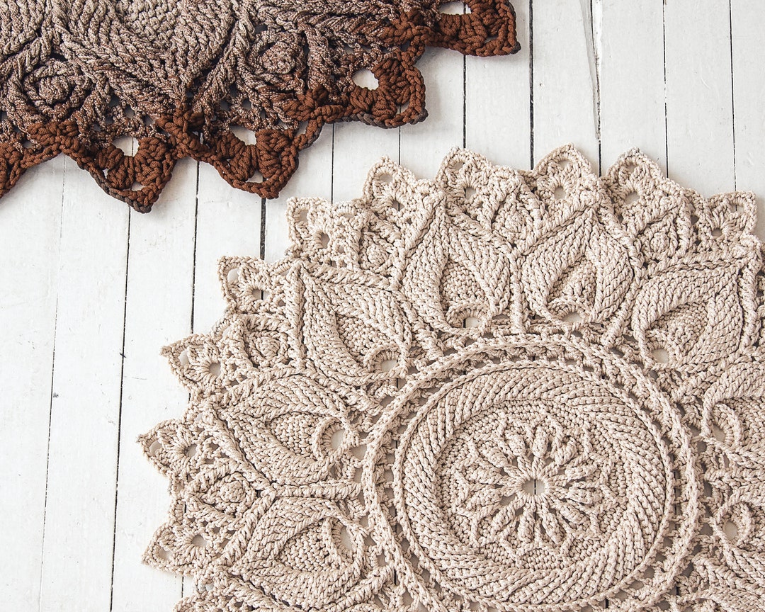 Handmade Round Knitted Rug: Crochet Nursery Mat, 70+ Colors - Etsy