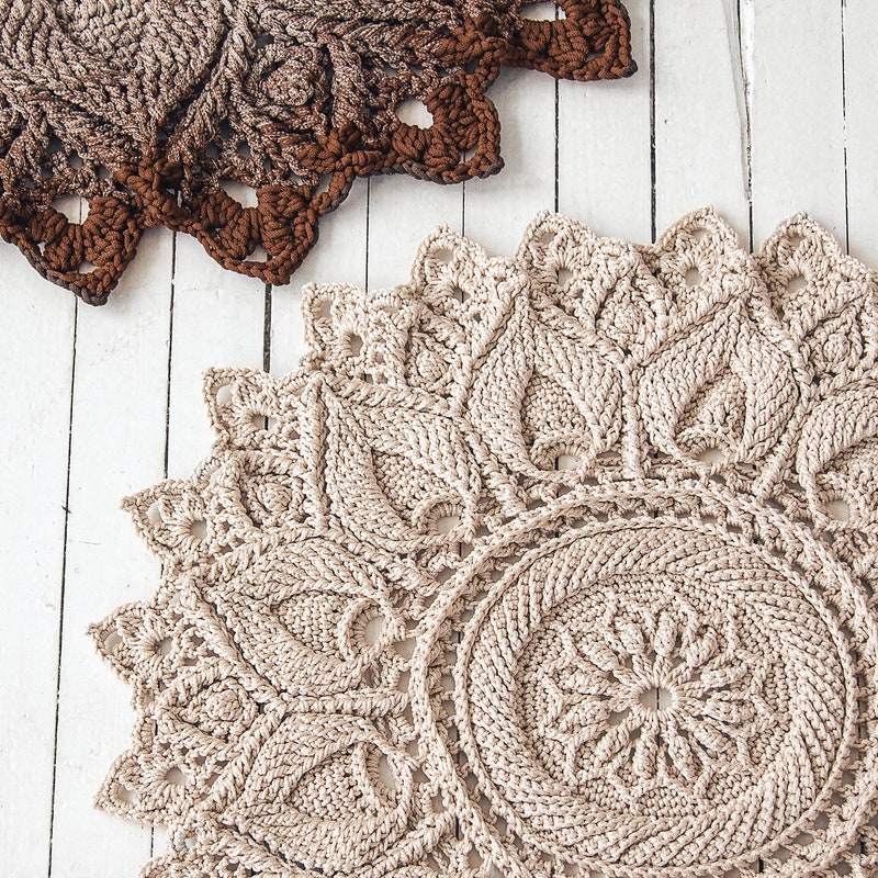 Round Crochet Rug - Etsy