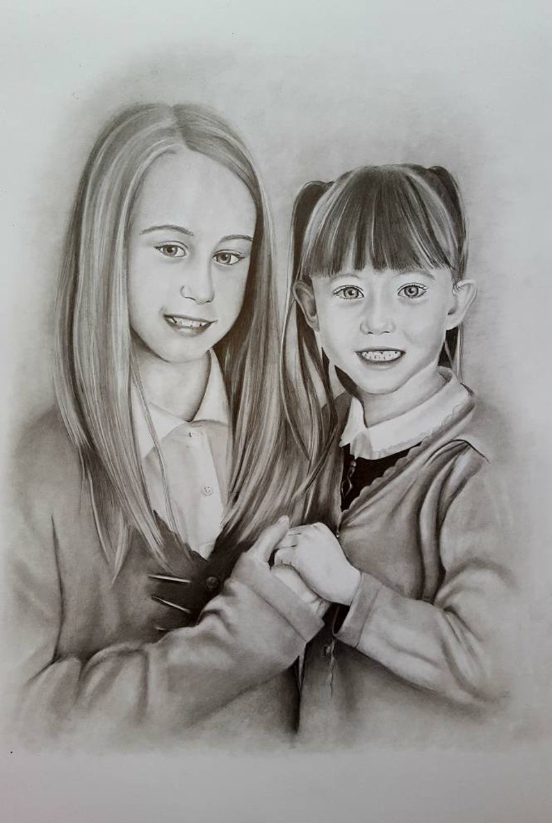 A4 Pencil Portrait From Your Photographs - Etsy