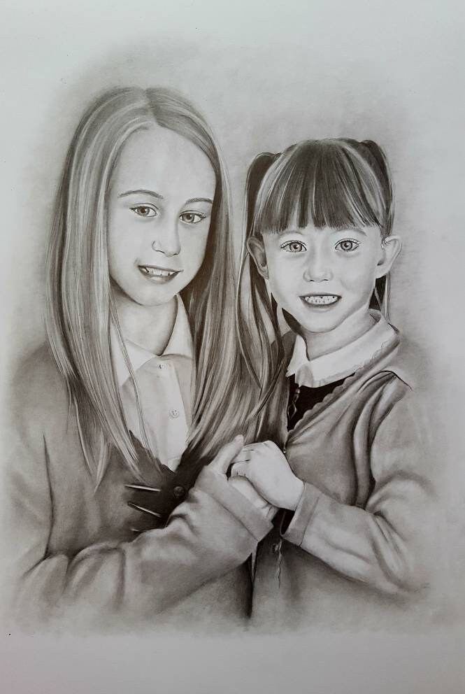 A4 Pencil Portrait From Your Photographs - Etsy