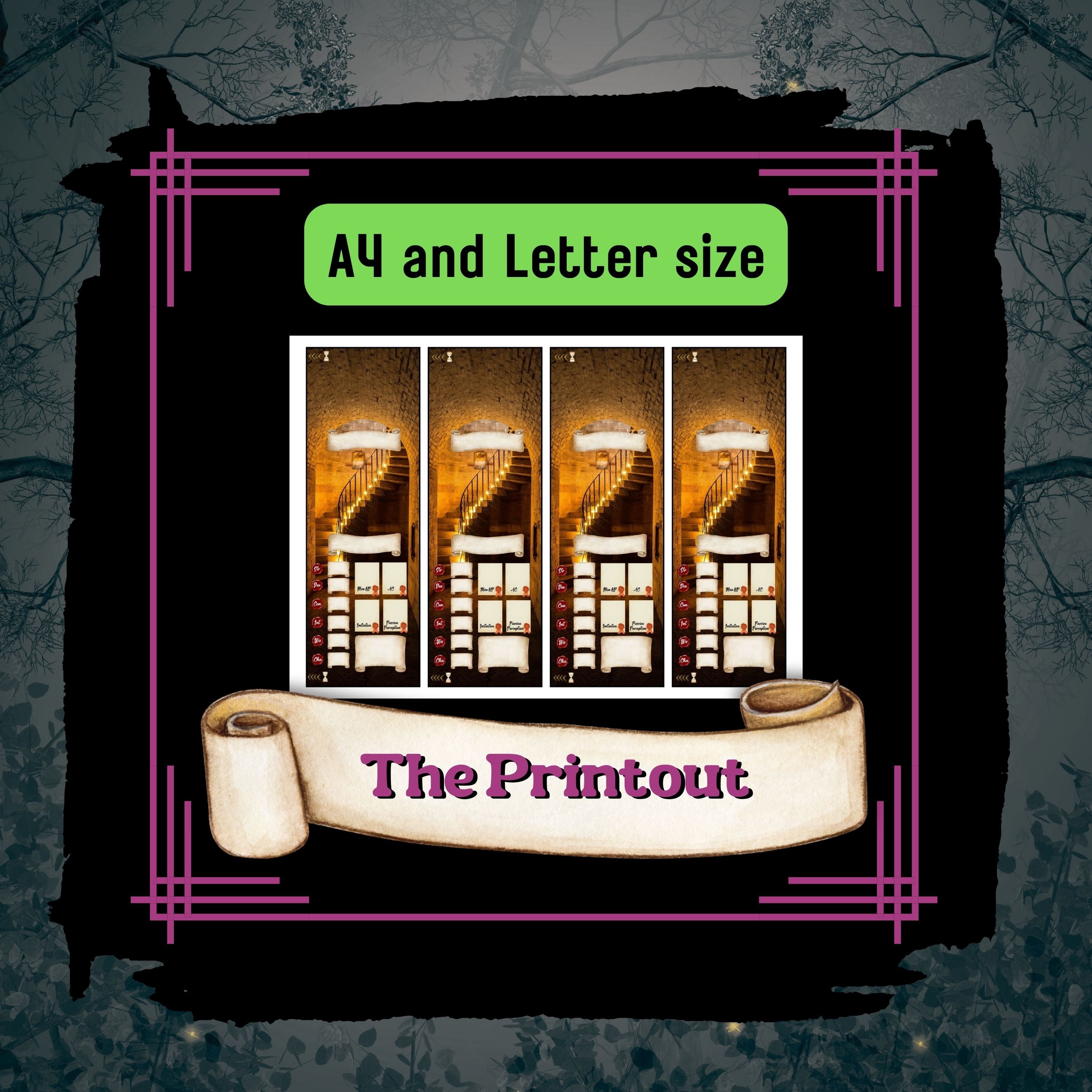 INITIATIVE TRACKER Printable Character Sheet Tent Cards Dungeons ...