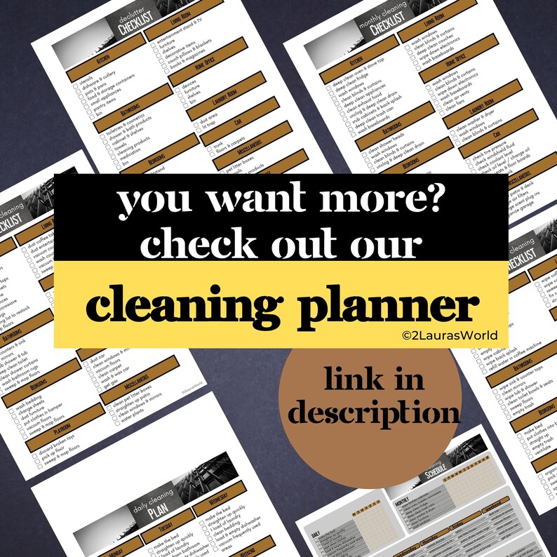 Editable CLEANING Schedule, Printable Weekly, Monthly, Yearly Cleaning ...