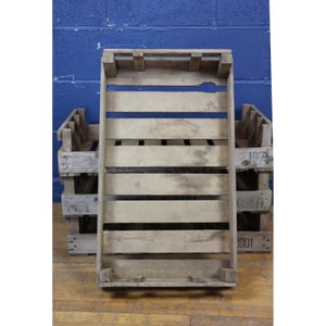 4 Vintage Retro Wooden Potato Chitting Trays or Bushel Boxes Storage ...