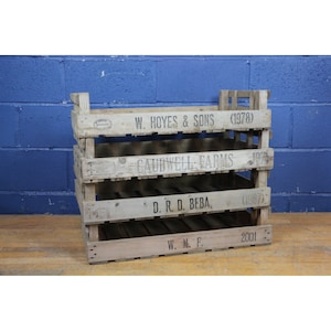 4 Vintage Retro Wooden Potato Chitting Trays or Bushel Boxes Storage ...