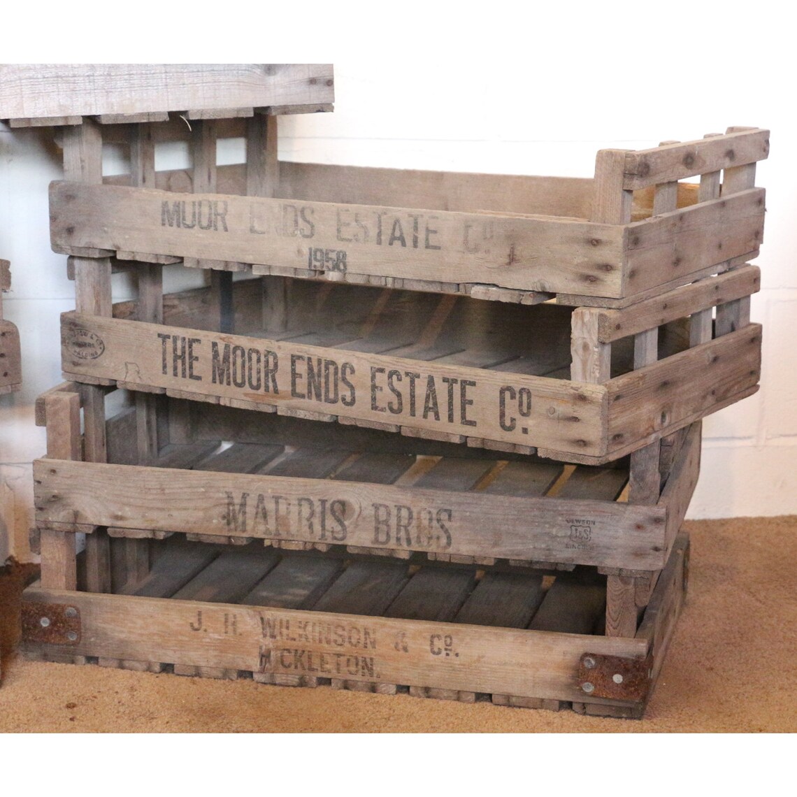 4 Vintage Retro Wooden Potato Chitting Trays or Bushel Boxes - Etsy