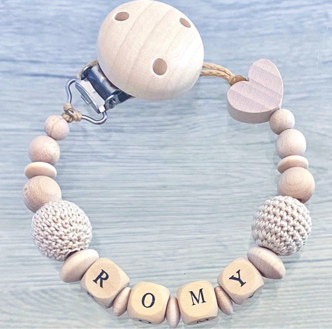 Pacifier / Comforter Attachment 100% Nude Wood - Etsy