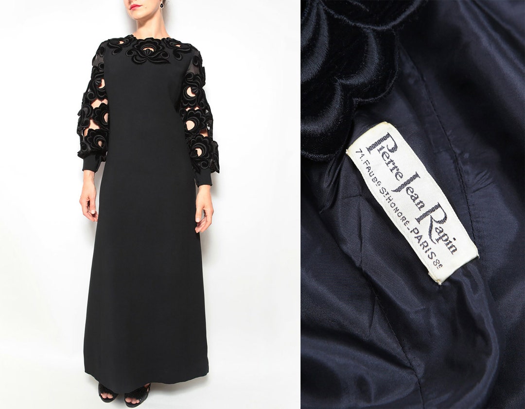 1970s French Couturier Dress in Silk Jersey PIERRE JEAN RAPIN, Made in ...