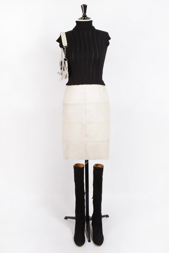 2000's French designer LOUIS FERAUD, Genuine cream wh… - Gem