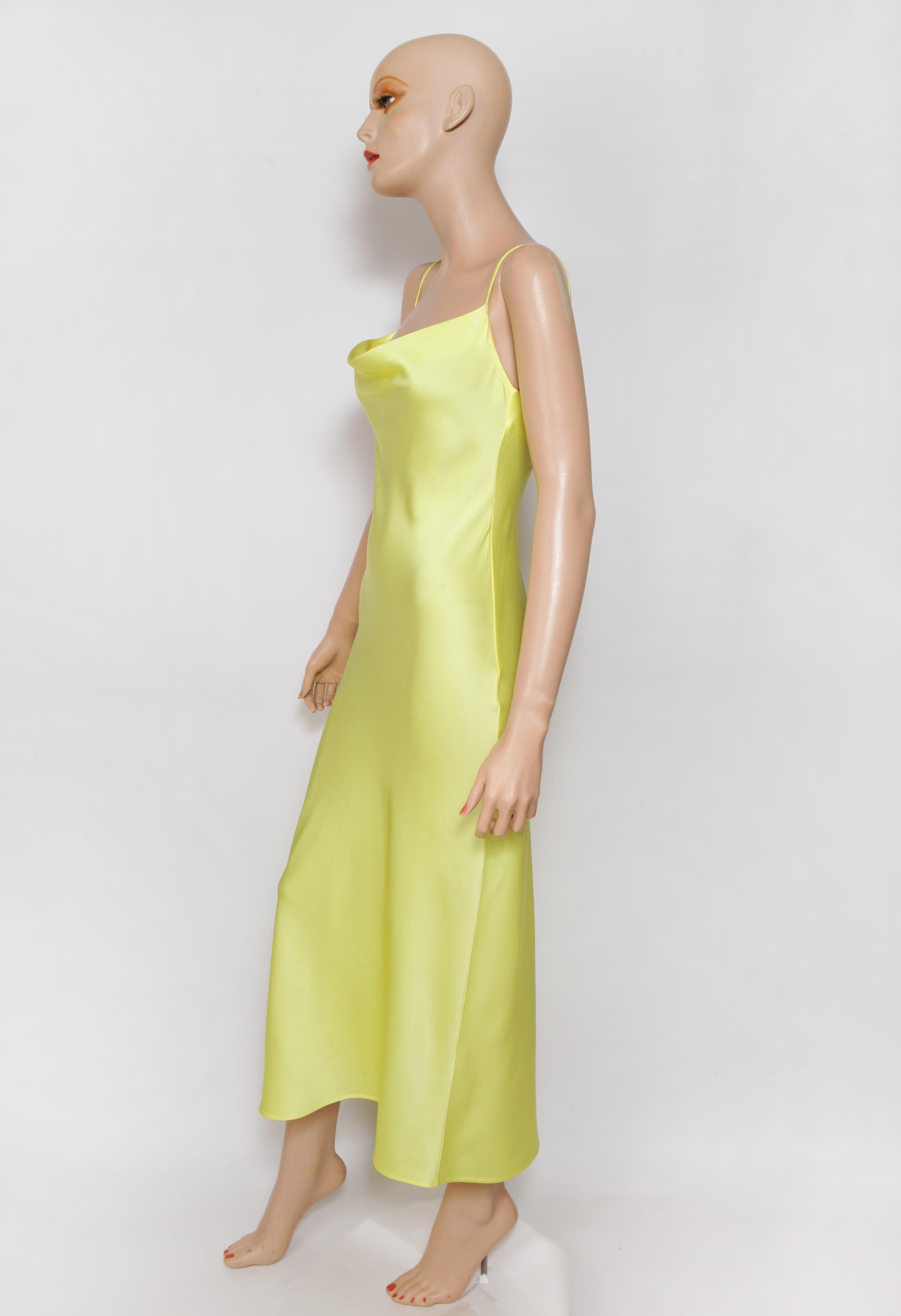 French Designer Mirae Paris Yellow Viscose Dress Summer Etsy