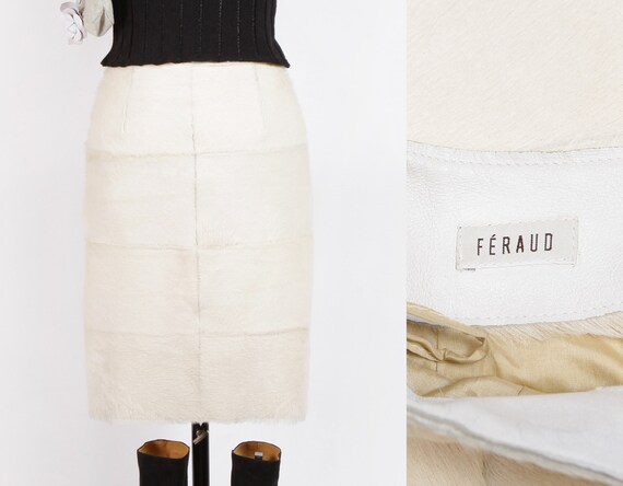 2000's French designer LOUIS FERAUD, Genuine cream wh… - Gem