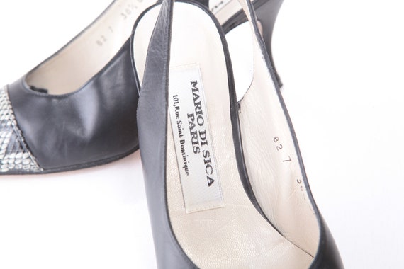 90s MARIO DI SICA Paris. Pumps in lambskin and python… - Gem