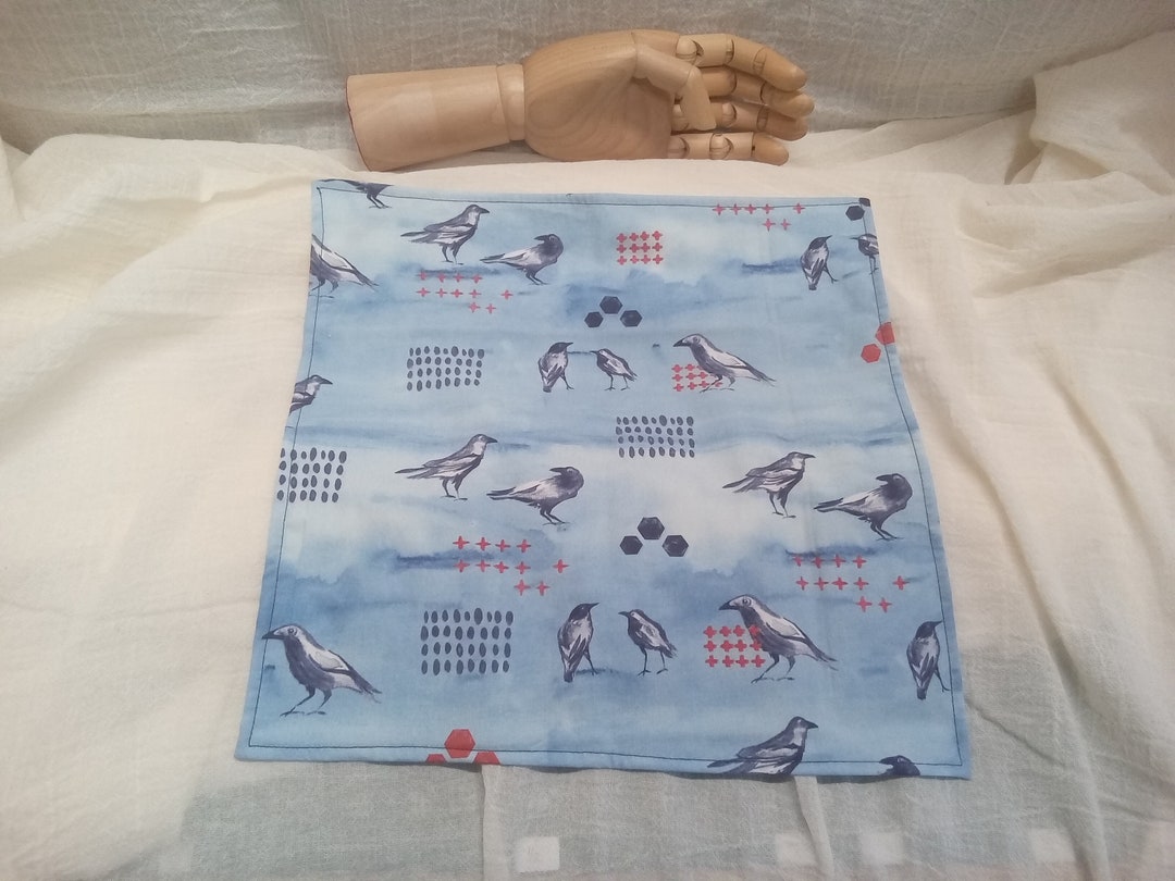 Crow Organic Cotton Poplin Handkerchief 13-inch Square Blackbird ...