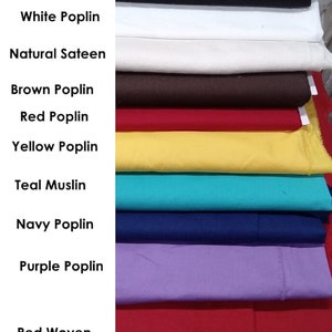 Solid Poplin Swatches Color and Texture and Weight Samples for Any of ...