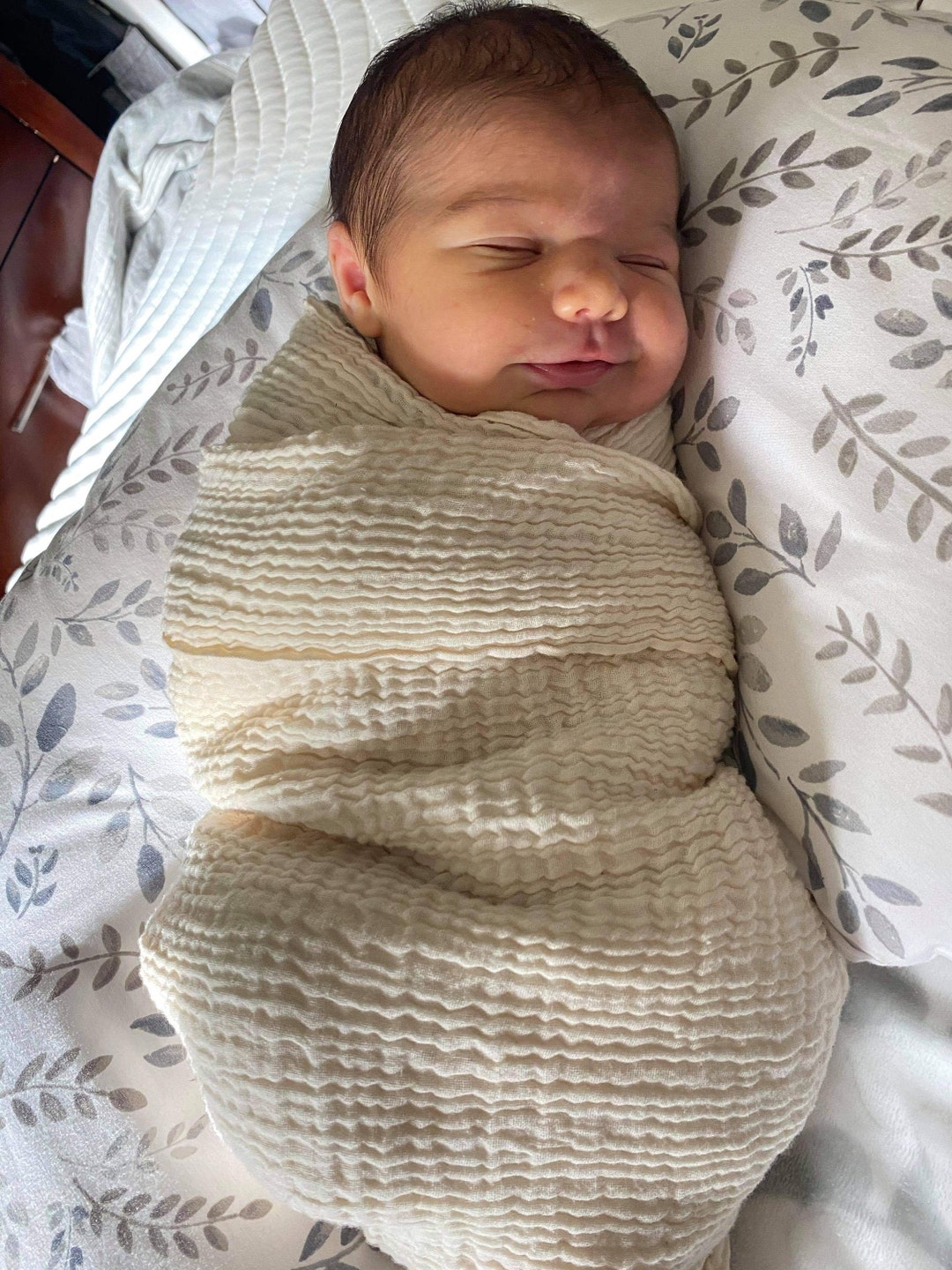Organic Cotton Double Gauze Swaddling Blanket: Crinkle Muslin - Etsy