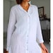 Linen Shirt Dress, Straight Linen Shirt, White Linen Button up Tunic ...