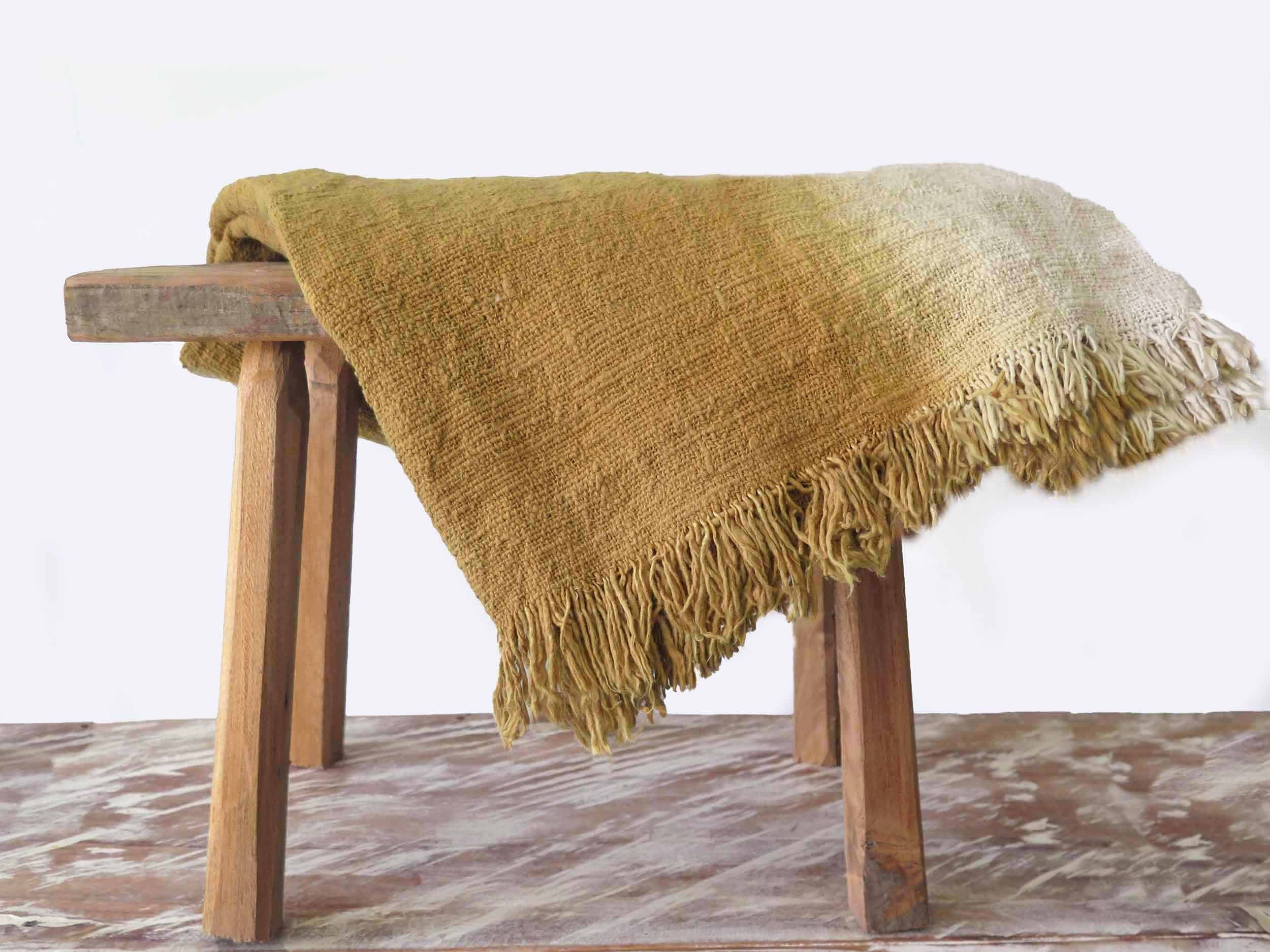 Mustard Sand Ombre King Throw Blanket Handwoven Raw Cotton - Etsy