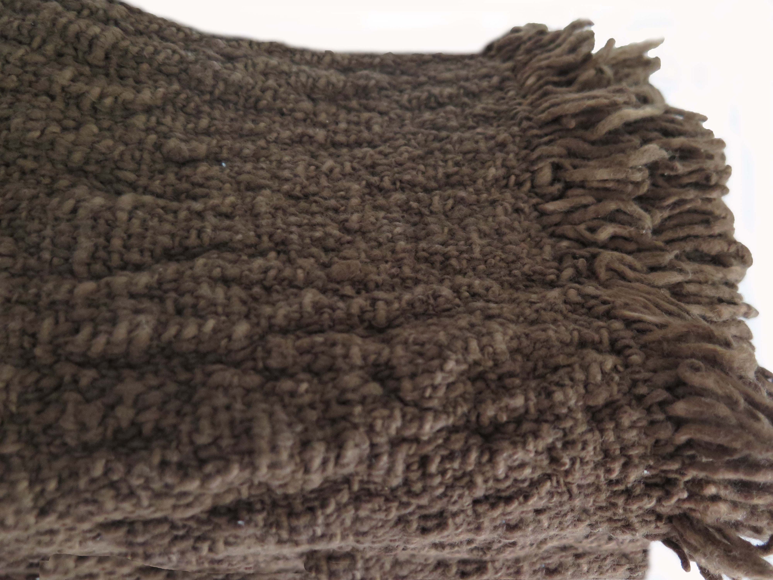 Brown Throw Blanket, Handwoven Hand Dyed Sofa Throw, Sustainably and ...